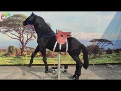 Cavalo animatrónico realista com movimento de todo o corpo e pêlo realista: atração interativa com tema da savana