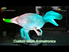 Modelo de dinossauro de fibra de vidro com projeção dinâmica de esqueleto para vida