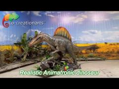 animatronic dinosaurs simulation spinosaurus hunting scene for theme park decoration