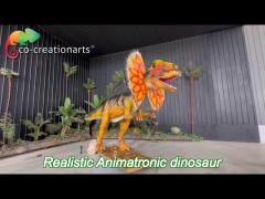 simulation dinosaur water spray animatronic dilophosaurus for jurassic them park decoration