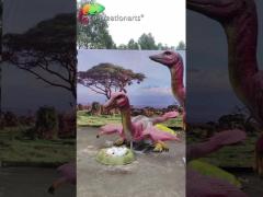 Realistic Animatronic Caudipteryx Dinosaur: Feathered Detail With Dynamic Movement & Jurassic Egg Display For Museums​
