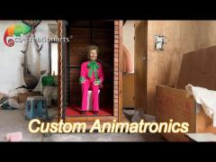 animatronic human life size simulated human in toilet for theme park decoration