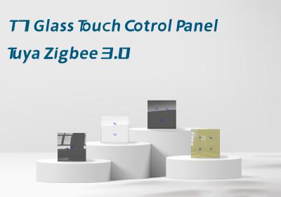 China Tuya Zigbee 3.0 Light Switch Touch Panel 240V AC White Tempered Glass for sale