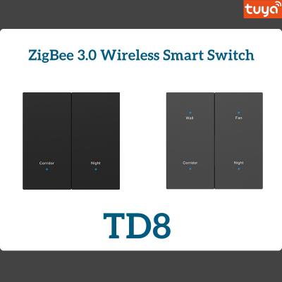 China Plastic de Schakelaardrukknop 2/3/4/6 van de Dekkings Draadloze Muur Tuya Zigbee 3,0 Te koop