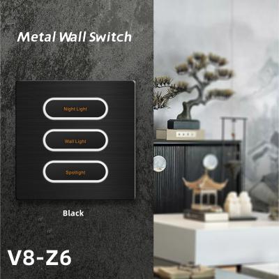 China White LED Circle Plastic Push Button Wall Switch RS485 Protocol Wall Light Switch for sale