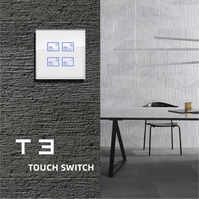 China Van de de Muurschakelaar RS485 van het glastouche screen het Protocol Multikleur 86mm Type Te koop