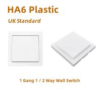 China Big Button White Color Light Wall Switch Plastic Panel Electrical Power Switch for sale