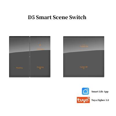 China Tempered Glass Zigbee Push Button Wall Switch Champange / Grey Color Te koop