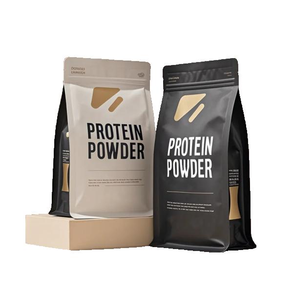 Quality Flat Bottom Dairy Milk Packaging Professional Matt Protein Powder Stand Up Pouch for sale