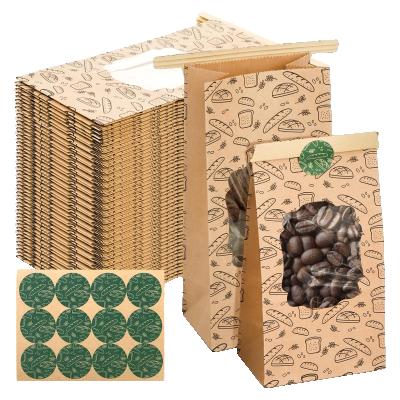 China Durable Bread Packaging Paper Bags Bakery Product Packaging Tear Resistant With Ties for sale