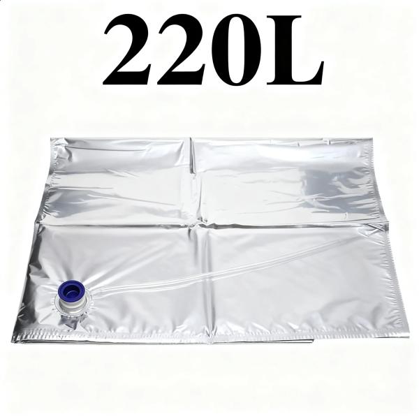 Quality 220L Aluminum Foil Aseptic Bag In Box Liner Bag | Large Volume High Barrier Bulk BIB Bag For Fruit Juice, Wine, Syrup & Industrial Liquid Packaging for sale