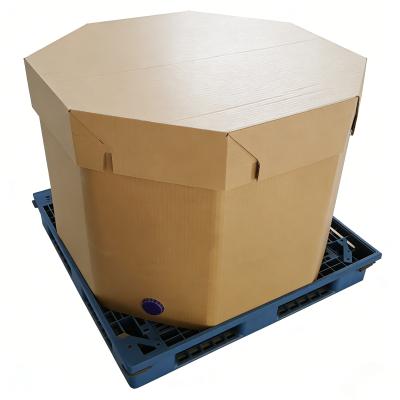 China Eco-Friendly Foldable Paper IBC Tank | 500L/1000L Corrugated Container for sale