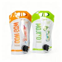 Quality 1L 3L 5L Reusable Juice Pouch Eco Friendly Wine Juice Pouch With Valve Tap for sale