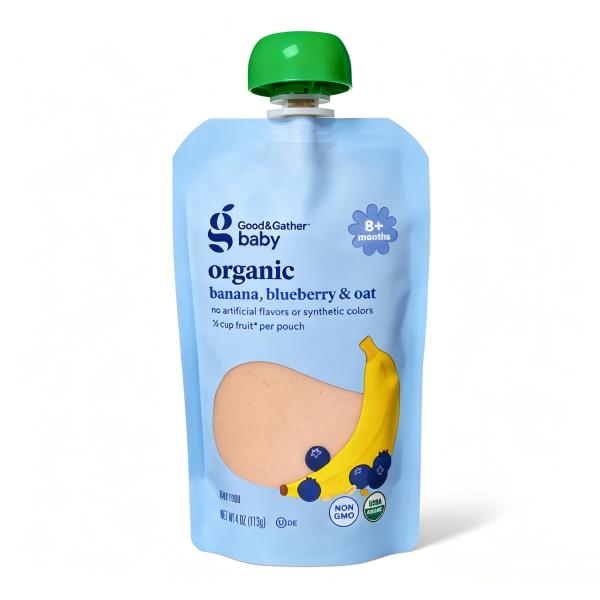 Quality 4oz Clear Window Baby Food Spout Pouch for 8+ Months - Reusable Organic Baby Food Squeeze Bag for sale