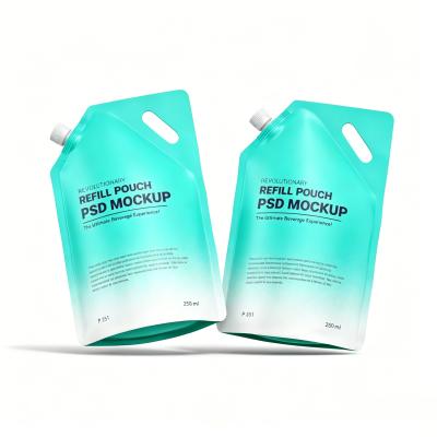 China Reusable 250ml Spout Refill Pouch with Handle -Premade Spout Bag for Beverage Refill Packaging for sale
