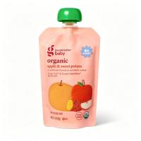 Quality 3.5oz Organic Baby Food Spout Pouch for 6+ Months - BPA-Free Apple & Sweet for sale