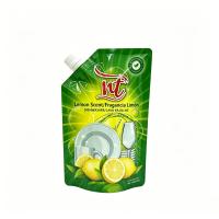 Quality 1L Lemon Scent Dishwasher Liquid Spout Pouch - Refillable Stand-Up Dish Soap Bag for sale