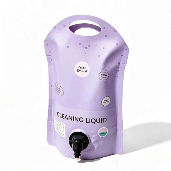 Quality Large Capacity Cleaning Liquid Stand-Up Pouch with Tap & Handle - Leak-Proof for sale