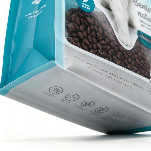Quality 5L Bentonite Cat Litter Flat Bottom Bag with Clear Window & Handle - Heavy-Duty for sale