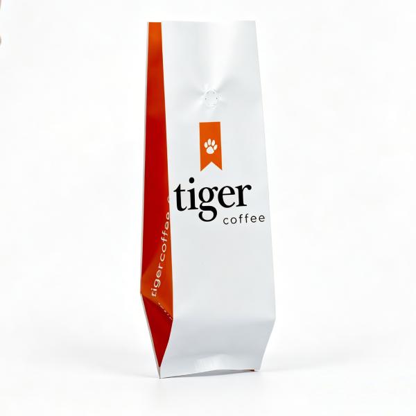 Quality Side Gusset Coffee Bags with Valve - Custom Printed Stand-Up Pouch for Roasted Coffee Beans & Ground Coffee for sale