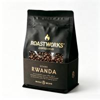 Quality Matte Black Flat Bottom Coffee Bag with Gold Foil Stamp & Window | Valve for sale
