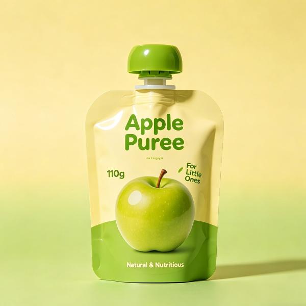 Quality Food‑Grade Custom Baby Food Packaging | Stand‑Up Spout Pouch for Apple Puree & Toddler Nutrition Products for sale