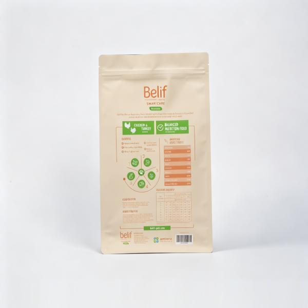 Quality Custom Printed 2.5kg Flat Bottom Puppy Dog Food Bag | Matte Kraft Look Aluminum for sale