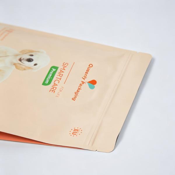 Quality Custom Printed 2.5kg Flat Bottom Puppy Dog Food Bag | Matte Kraft Look Aluminum for sale