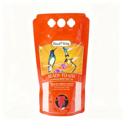China 1.5L Ready-to-Use Hummingbird Nectar Pouch with Tap & Handle - Leak-Proof Stand-Up Bag for Bird Feeders for sale