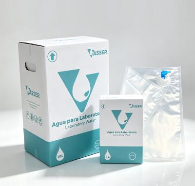 China 5L 20L Transparent Bag In Box BIB Water Pouches With Custom Printed Cardboard Box | Lab Water Flexible Bib Packaging OEM for sale