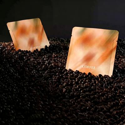 China Single-Serve Drip Coffee Sachets & Sample Flat Pouches | Custom Printed 3 Side Seal Coffee Sample Bags For Hanging Drip Coffee OEM Packaging for sale