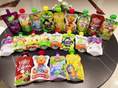 Impact Resistant Stand Up Food Packaging Retort Spout Pouch For Baby Demo
