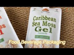 custom printed stand up spout pouch for sea moss gel | food grade leakproof flexible squeeze pouch