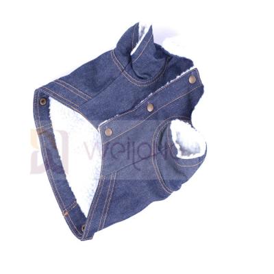 Cina Poli cane Jean Jacket blu di inverno del rivestimento del denim dell'animale domestico di berbero di 100% in vendita