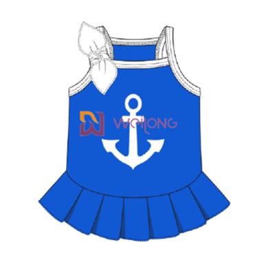 Cina Femmina respirabile su misura del vestito dal cane di Anchor Pet Dress del marinaio del Jersey Cvc in vendita