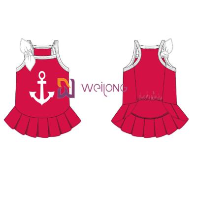 Cina Femmina respirabile su misura del vestito dal cane di Anchor Pet Dress del marinaio del Jersey Cvc in vendita