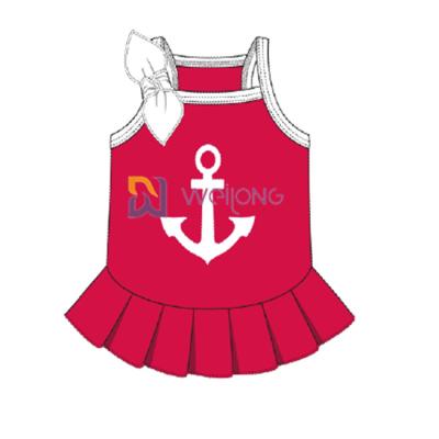 Cina Femmina respirabile su misura del vestito dal cane di Anchor Pet Dress del marinaio del Jersey Cvc in vendita