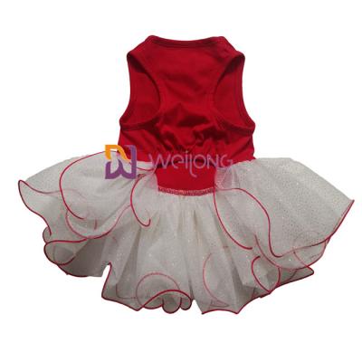 中国 きらめきのテュルのスカート ペット服のDress注文のゴム製印刷物犬の王女 販売のため