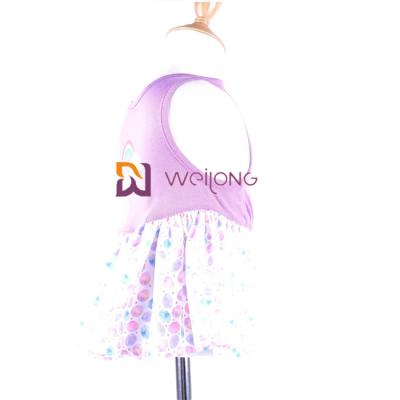 China Customized CVC Jersey Rainbow Pet Dress Digital Print Pongee dog tutu skirt for sale