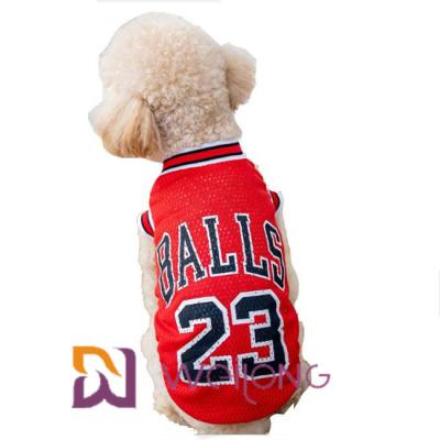 China Customizable Print Number Mesh Pet T Shirt Nba Pet Apparel Jerseys for sale