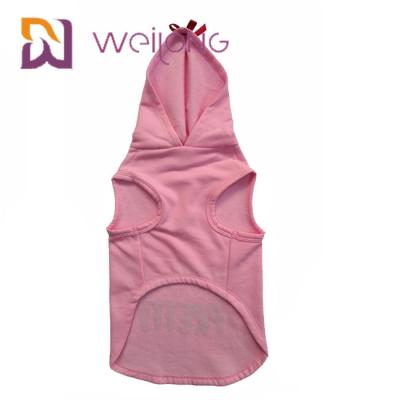 Cina CVC il vello della maglietta felpata del cotone tiene i cani/gatti rosa caldi di maglia con cappuccio dell'animale domestico in vendita