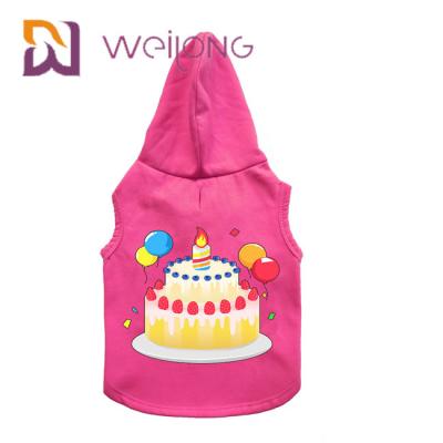 Cina La maglia con cappuccio di gomma Colourful dell'animale domestico di compleanno della stampa ha personalizzato la maglia con cappuccio rosa del cane in vendita
