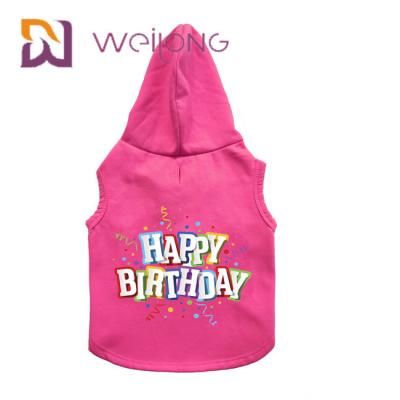Cina La maglia con cappuccio di gomma Colourful dell'animale domestico di compleanno della stampa ha personalizzato la maglia con cappuccio rosa del cane in vendita