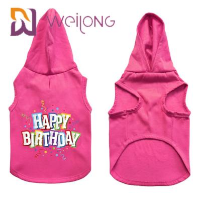 Cina La maglia con cappuccio di gomma Colourful dell'animale domestico di compleanno della stampa ha personalizzato la maglia con cappuccio rosa del cane in vendita