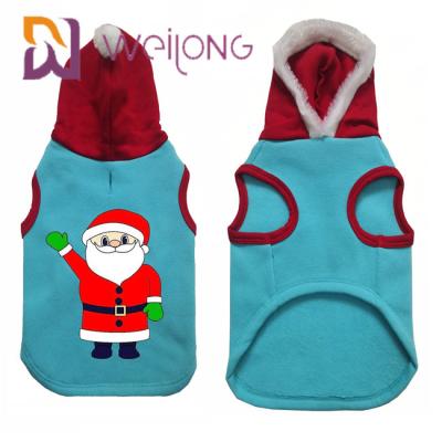 Cina CVC Natale Cat Dog Hoodie Sweater With Santa Claus dei vestiti di maglia con cappuccio dell'animale domestico di inverno del vello in vendita