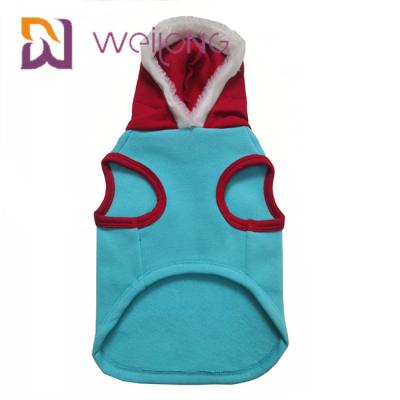 Cina CVC Natale Cat Dog Hoodie Sweater With Santa Claus dei vestiti di maglia con cappuccio dell'animale domestico di inverno del vello in vendita