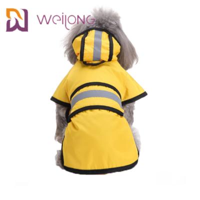 Cina Impermeabile a strisce riflettente del cane giallo con i rivestimenti leggeri di cuoio dell'unità di elaborazione del cappuccio in vendita
