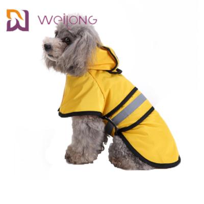Cina Impermeabile a strisce riflettente del cane giallo con i rivestimenti leggeri di cuoio dell'unità di elaborazione del cappuccio in vendita