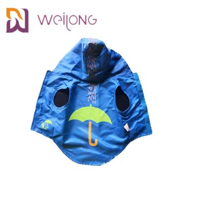 Cina Impermeabile impermeabile XS-XL blu dell'animale domestico della stampa della gomma di apertura del Velcro in vendita
