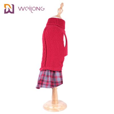 China Yarn Dyed Plaid Customized Knit Pet Sweater BSCI Knitted Wool Dog Jumper for sale